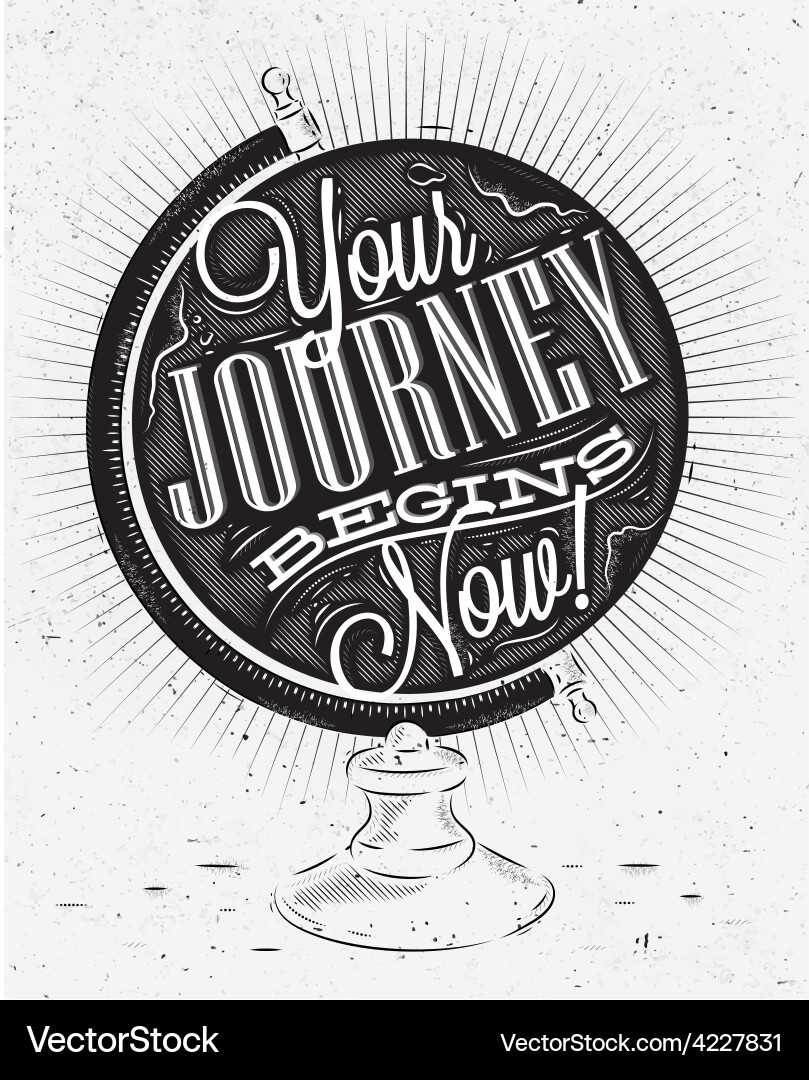 Vintage Globe Travel Poster Royalty Free Vector Image