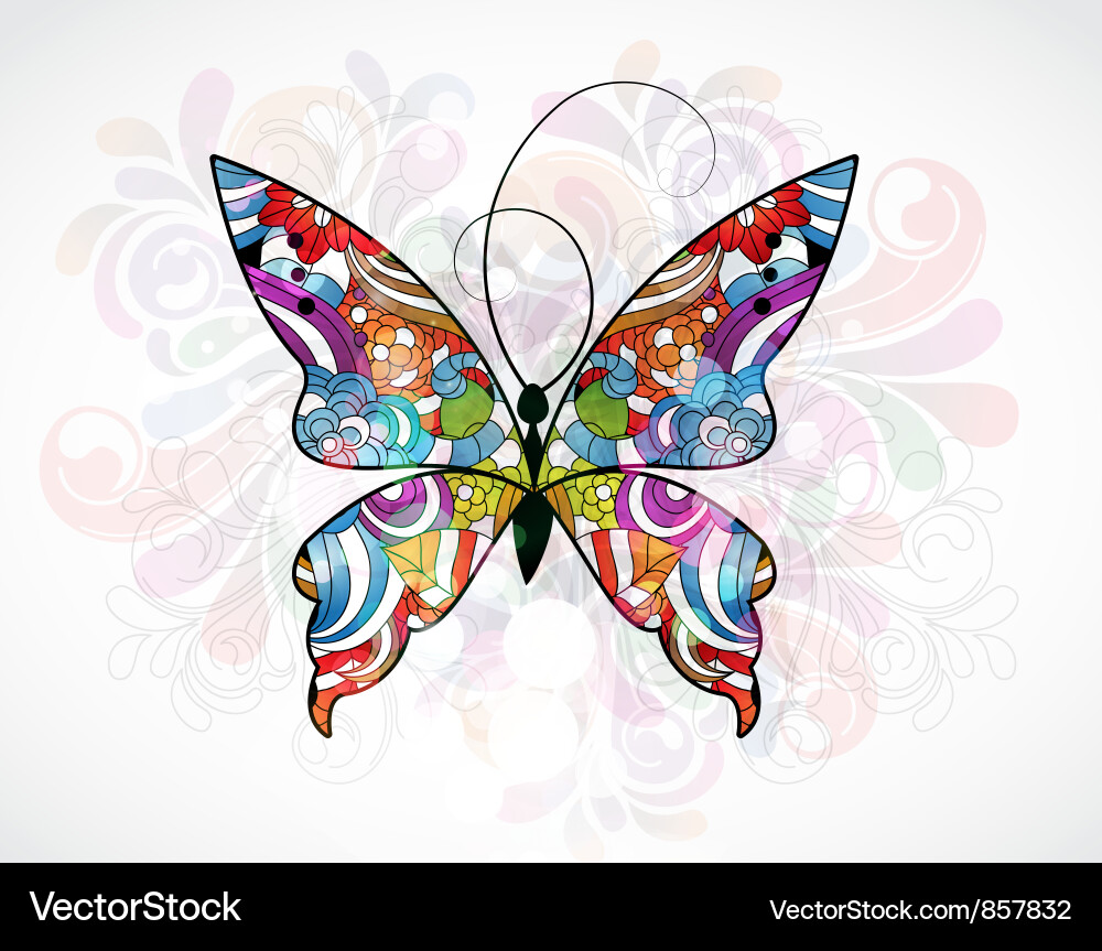 Abstract with colorful butterfly Royalty Free Vector Image