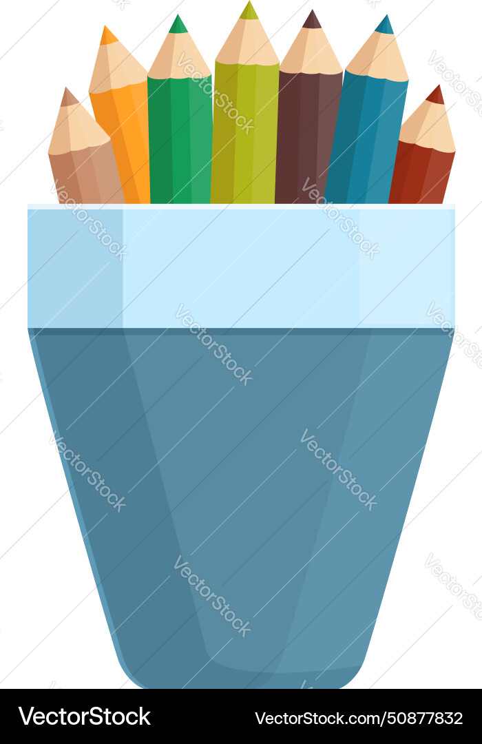 Blue color pencil stand icon cartoon Royalty Free Vector
