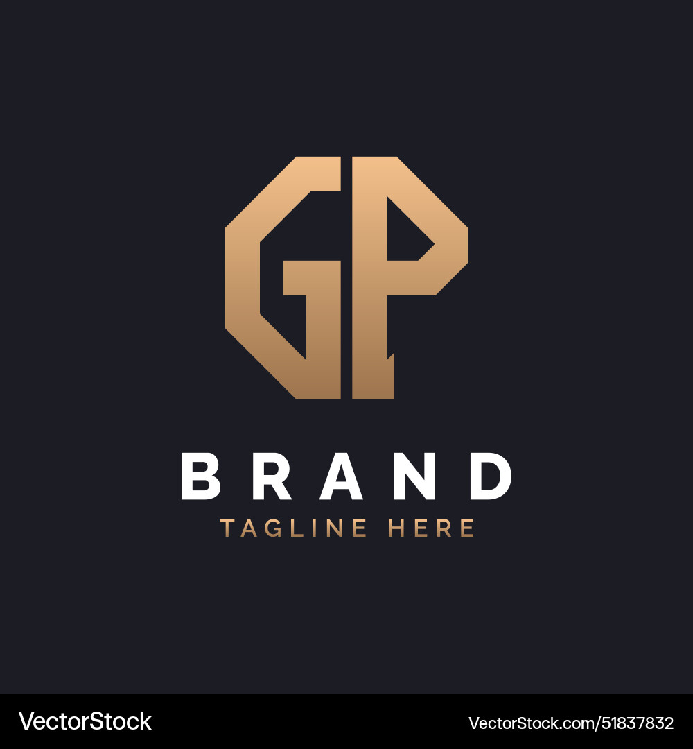 Gp logo design modern minimal elegant and luxury Vector Image