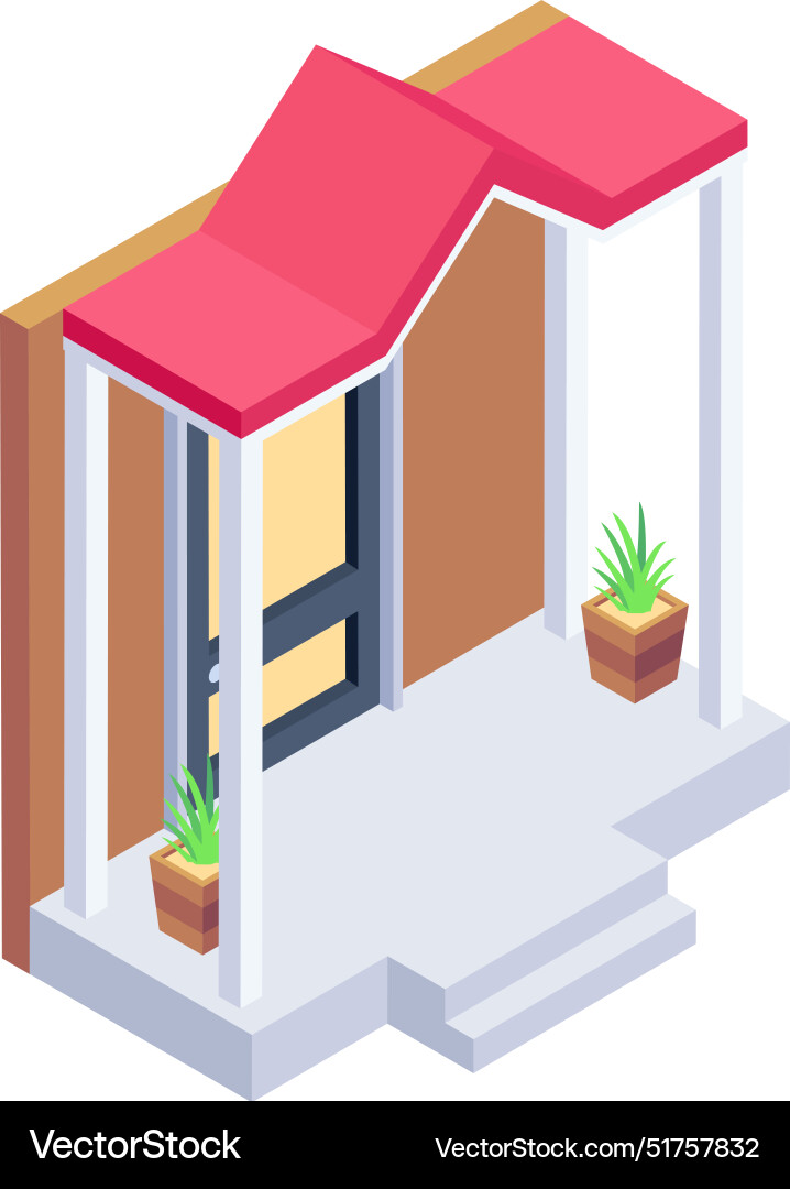 Latest isometric icon of a threshold Royalty Free Vector