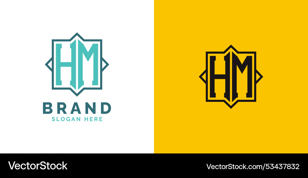 Modern hm monogram logo design initial letter Vector Image