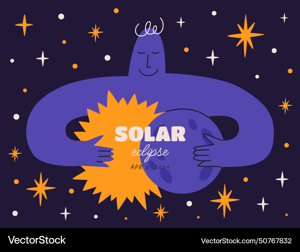 Solar eclipse banner Royalty Free Vector Image