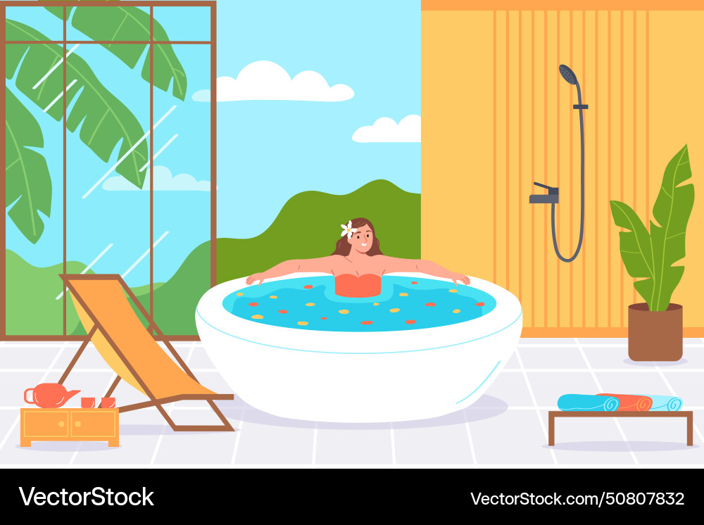 Spa bathing Royalty Free Vector Image - VectorStock