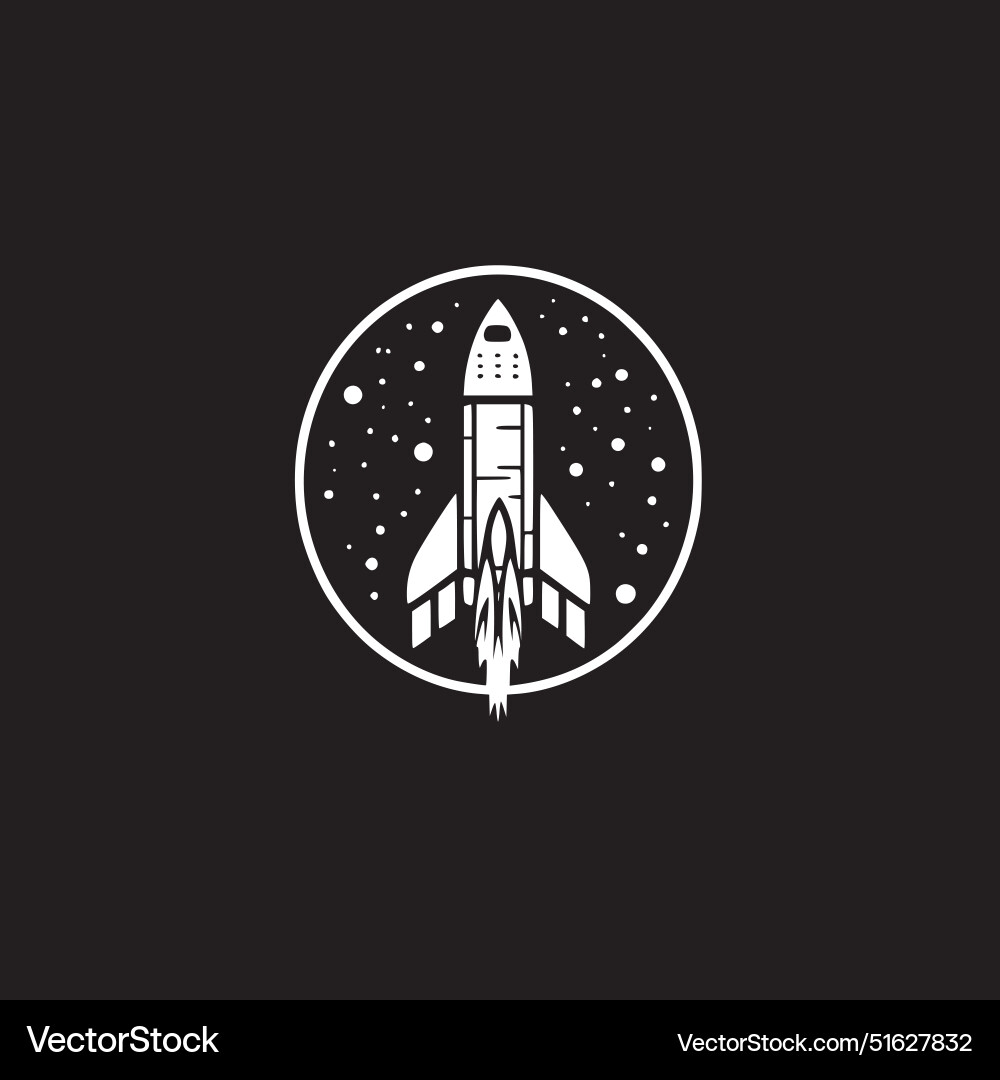Space - minimalist and flat logo Royalty Free Vector Image