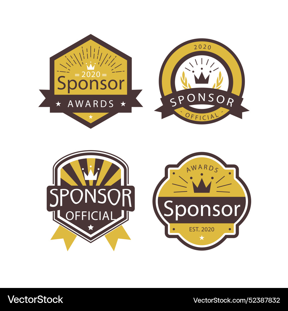 Sponsor badge collection Royalty Free Vector Image