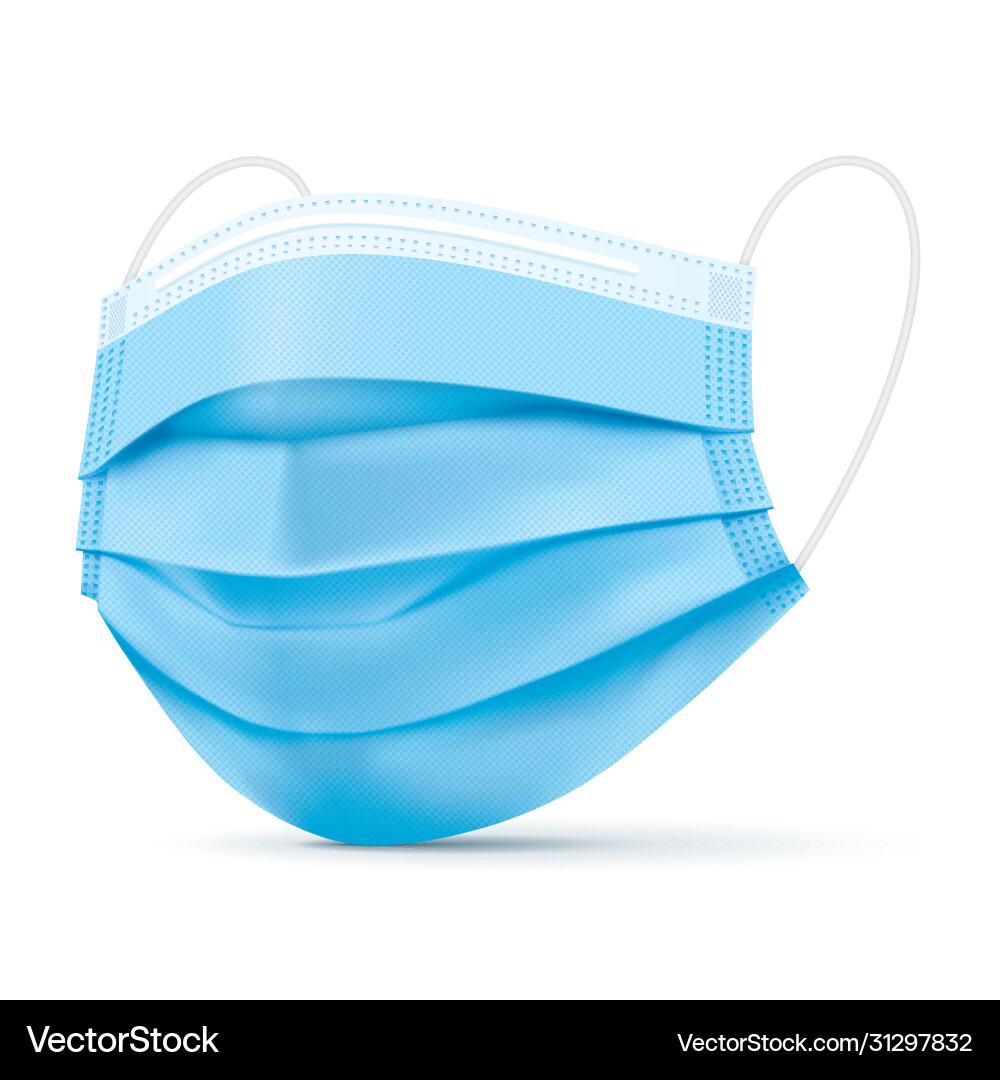 Surgical blue face mask Royalty Free Vector Image