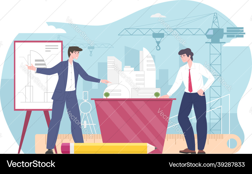 Architect construction engineer or contractor Vector Image