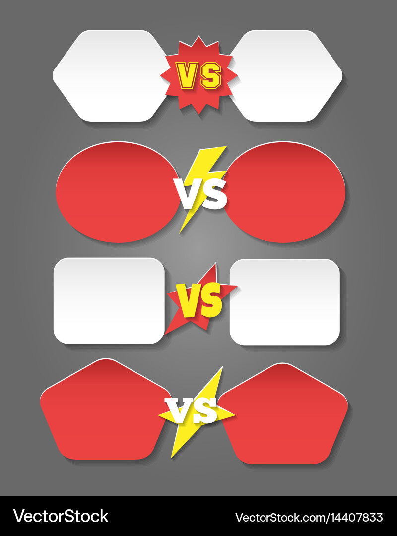 Battle versus labels in flat style Royalty Free Vector Image