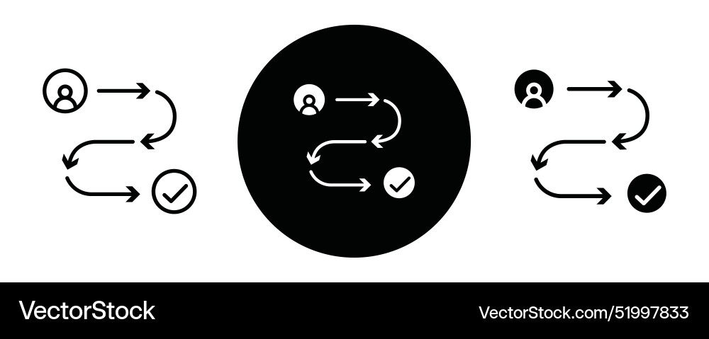 Customer journey outline icon collection or set Vector Image