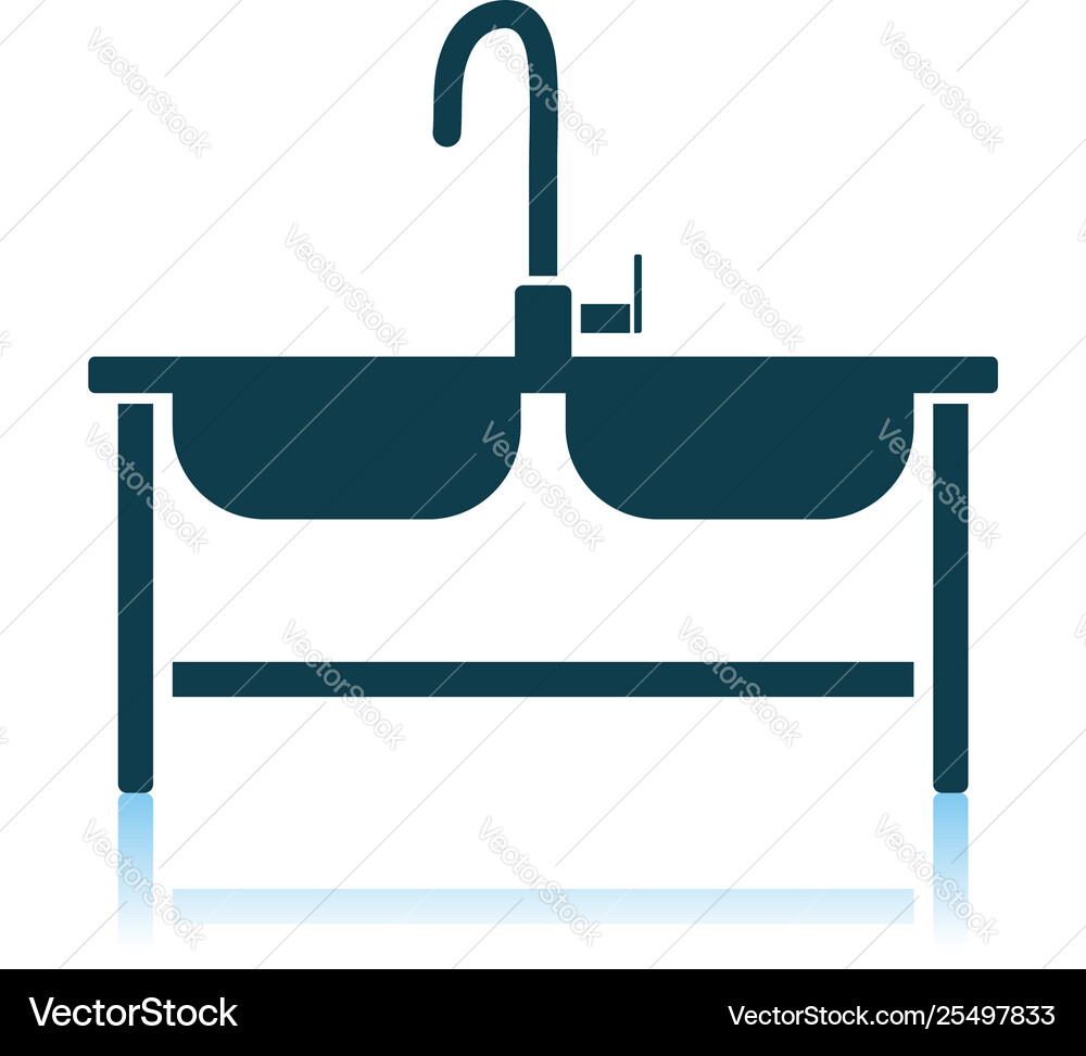 Double sink icon Royalty Free Vector Image - VectorStock