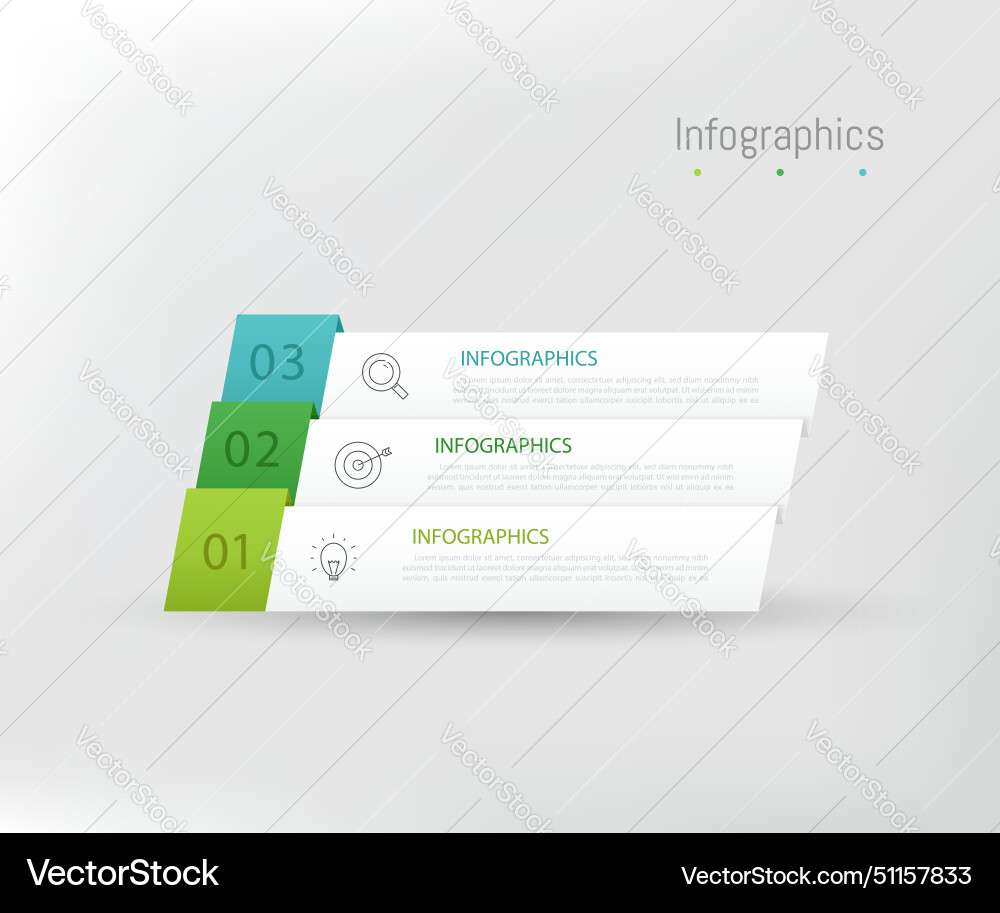 Infographic 3 options design elements Royalty Free Vector