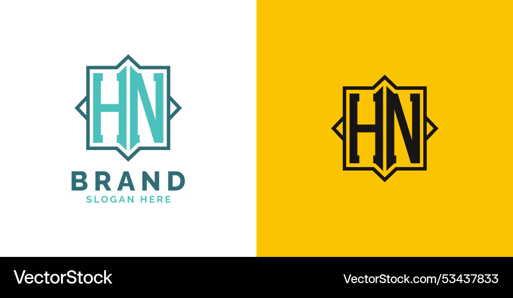 Modern hn monogram logo design initial letter Vector Image