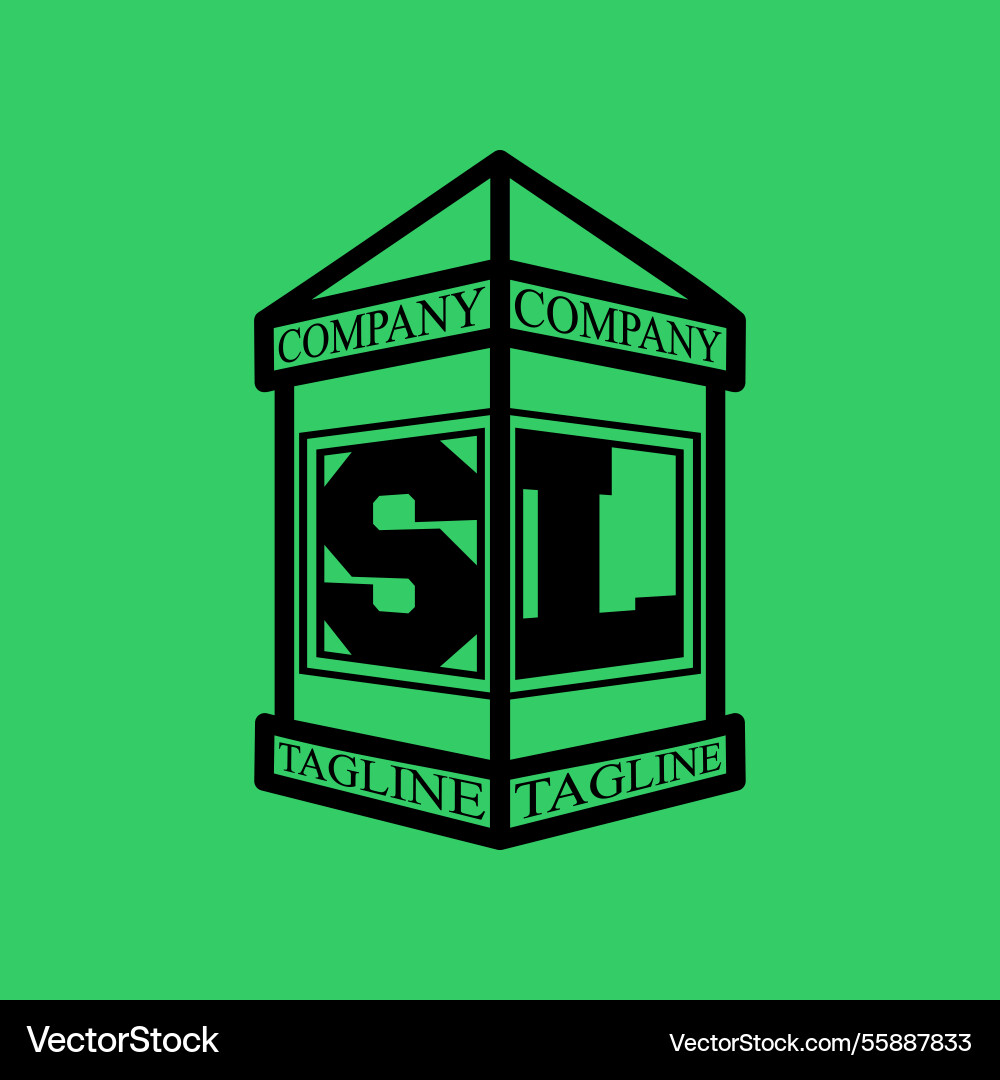 Sl initial house aesthetic logos collection Vector Image