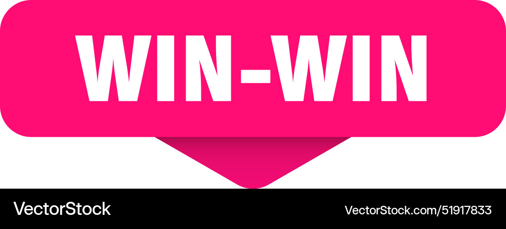 Win-win sticker sign on transparent Royalty Free Vector