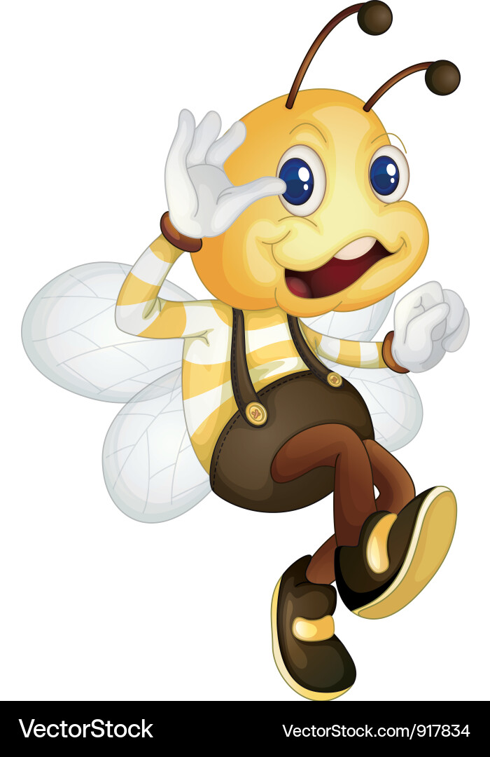 Bee waving Royalty Free Vector Image - VectorStock