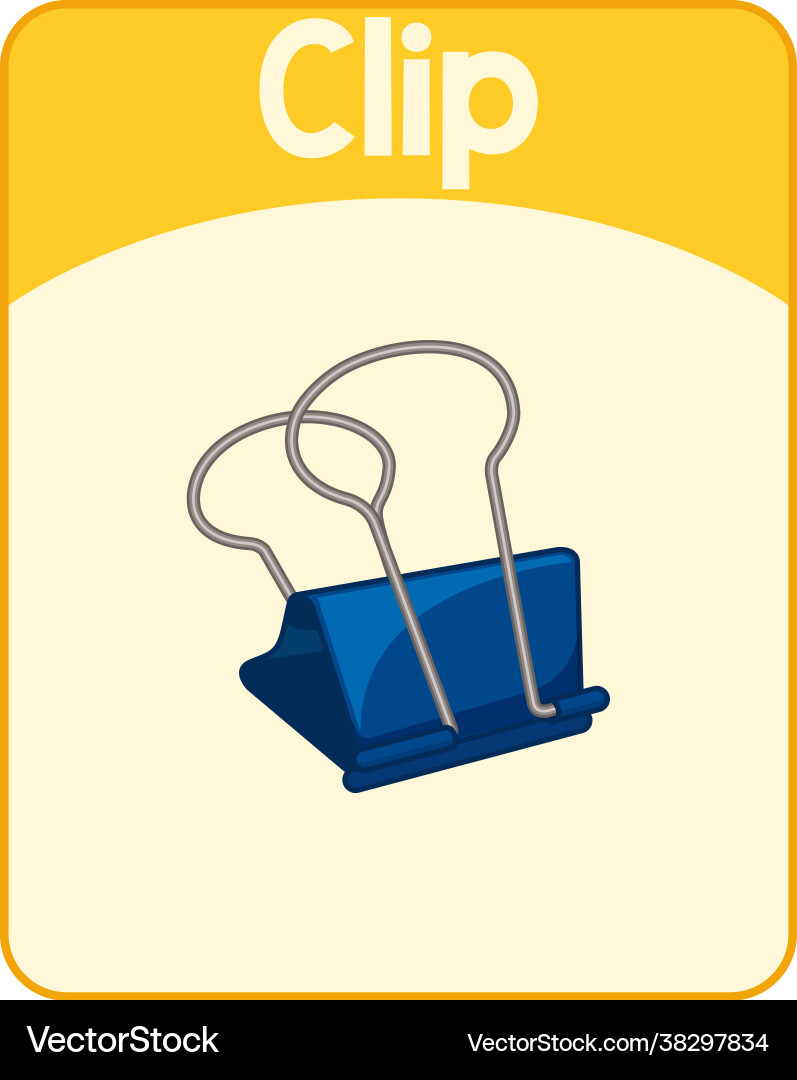 Educational english word card clip Royalty Free Vector Image