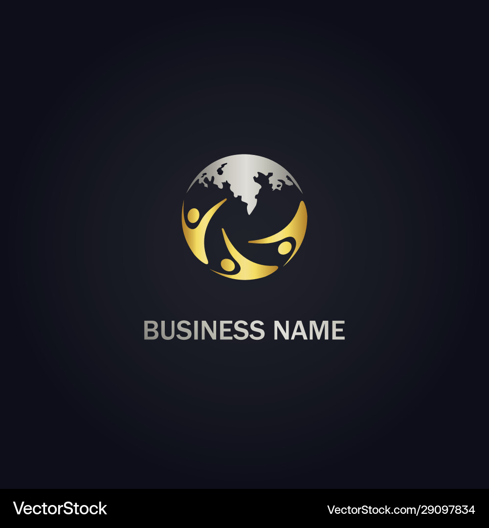 Global Unity World Logo Royalty Free Vector Image