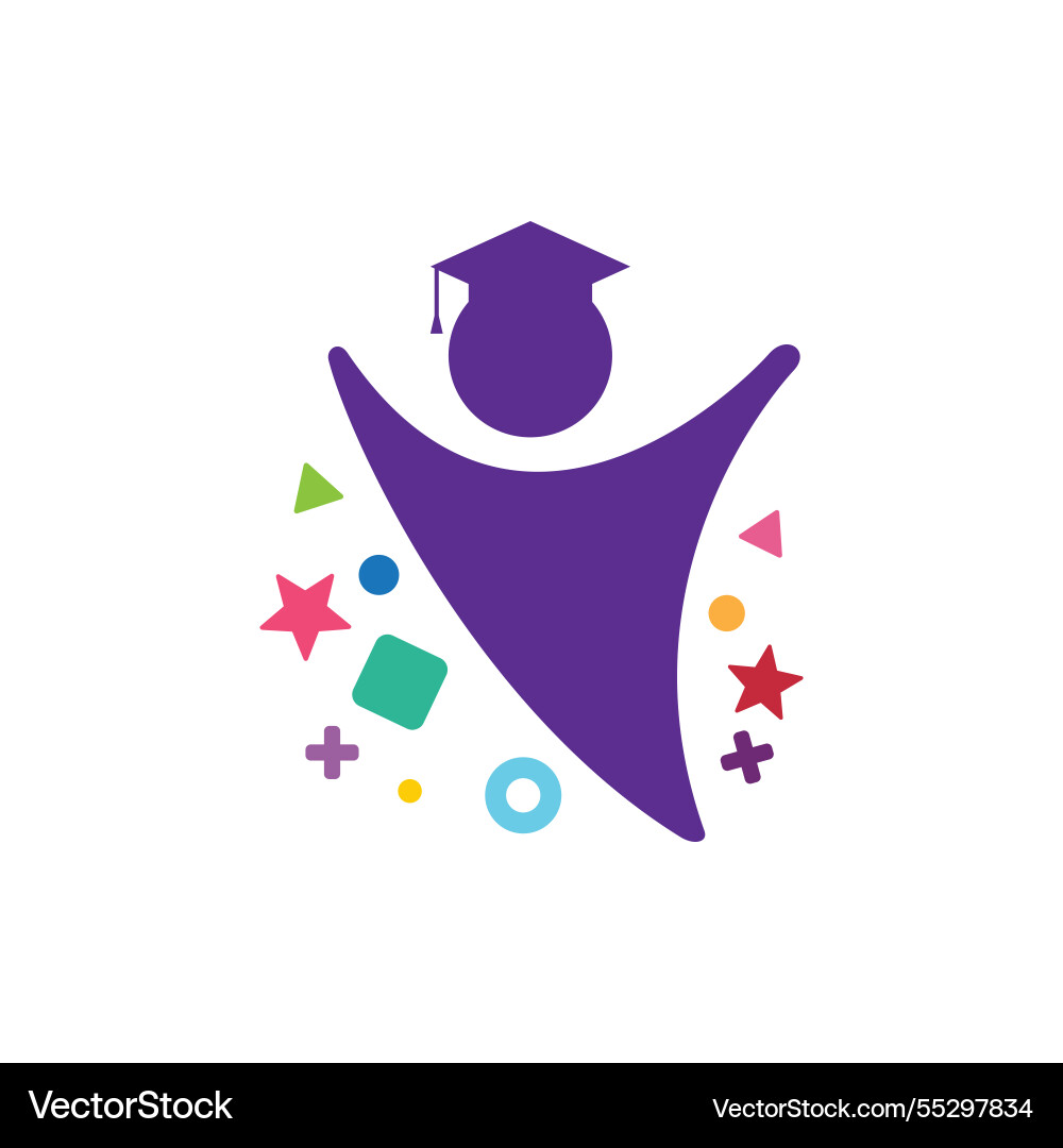 Graduation celebration logo Royalty Free Vector Image