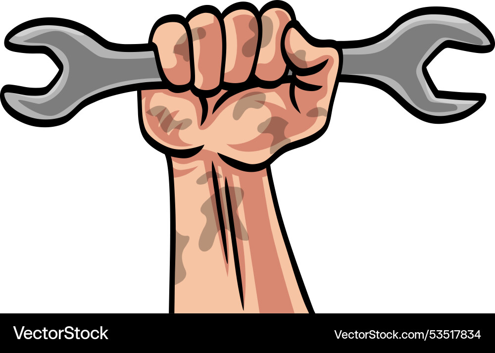 Hand holding wrench Royalty Free Vector Image - VectorStock