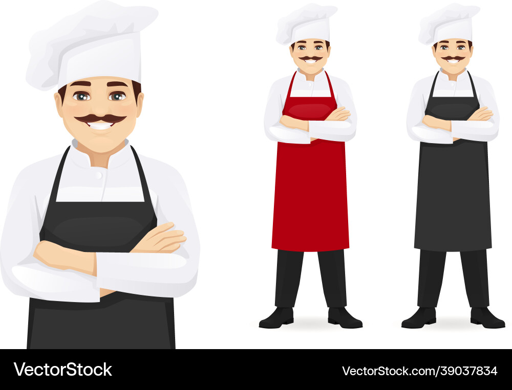 Handsome man chef in apron Royalty Free Vector Image