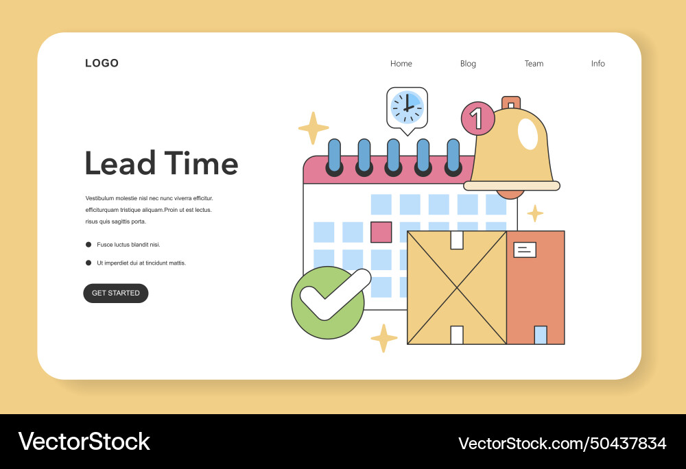 Lead time concept flat Royalty Free Vector Image