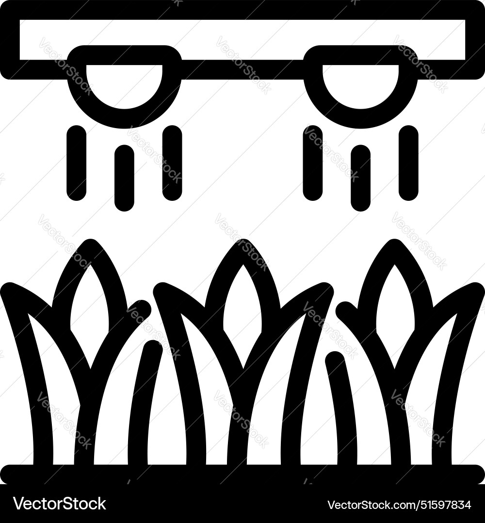 Line icon of a smart drip irrigation system Vector Image