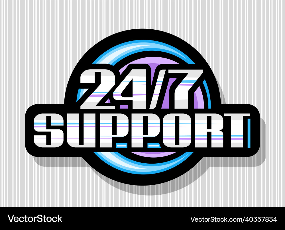 Logo for 24 7 support Royalty Free Vector Image