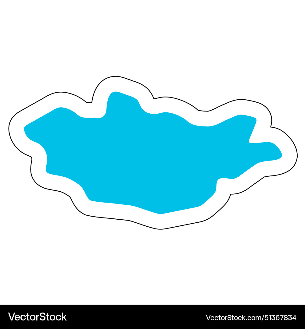 Mongolia country map sticker Royalty Free Vector Image