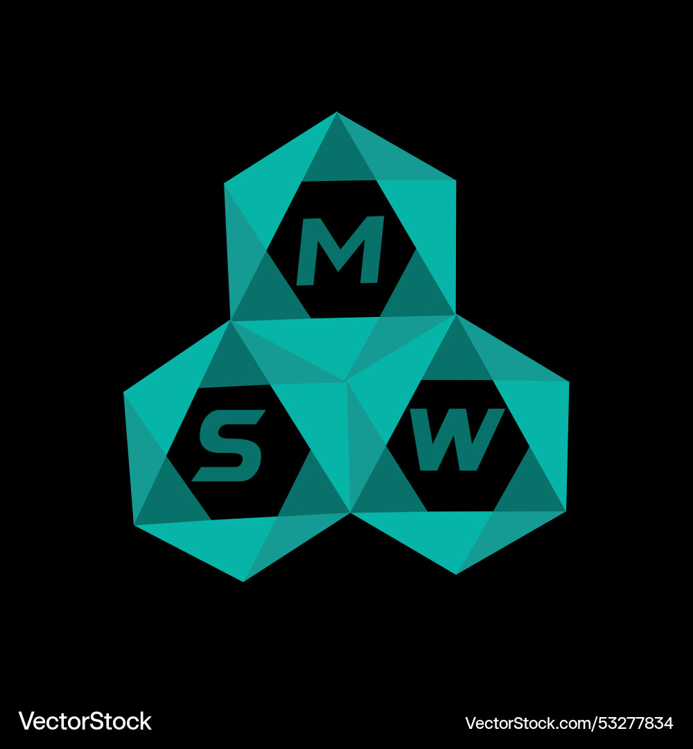 Msw creative minimalist letter logo unique Vector Image