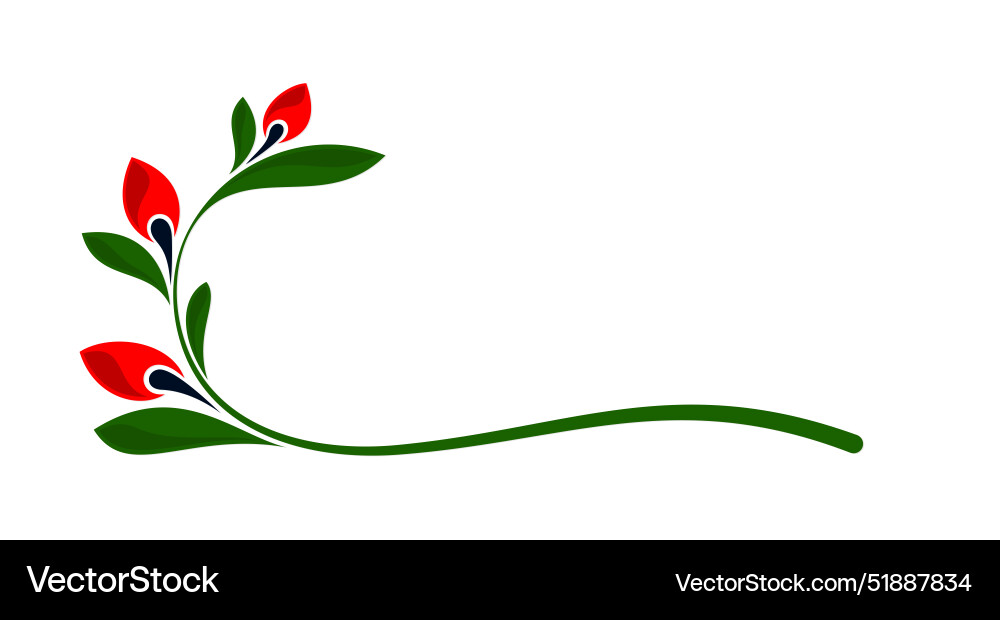 Red wildflower symbol Royalty Free Vector Image