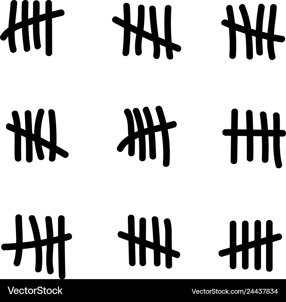 Tally marks on the wall Royalty Free Vector Image