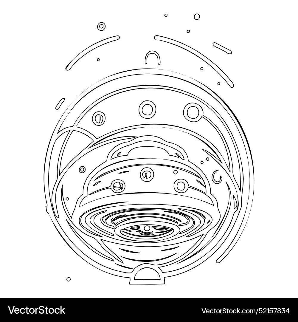 Ufo outline sketch Royalty Free Vector Image - VectorStock