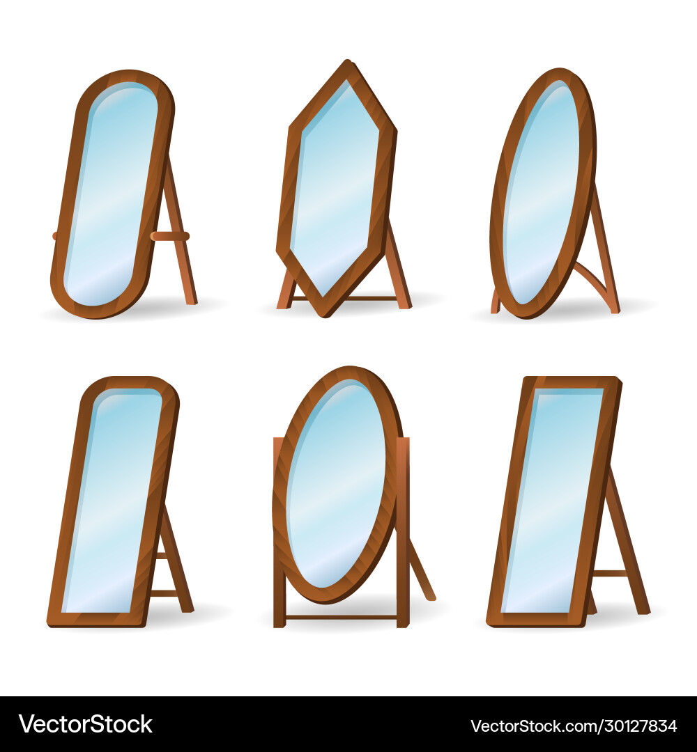 Wooden floor mirrors Royalty Free Vector Image