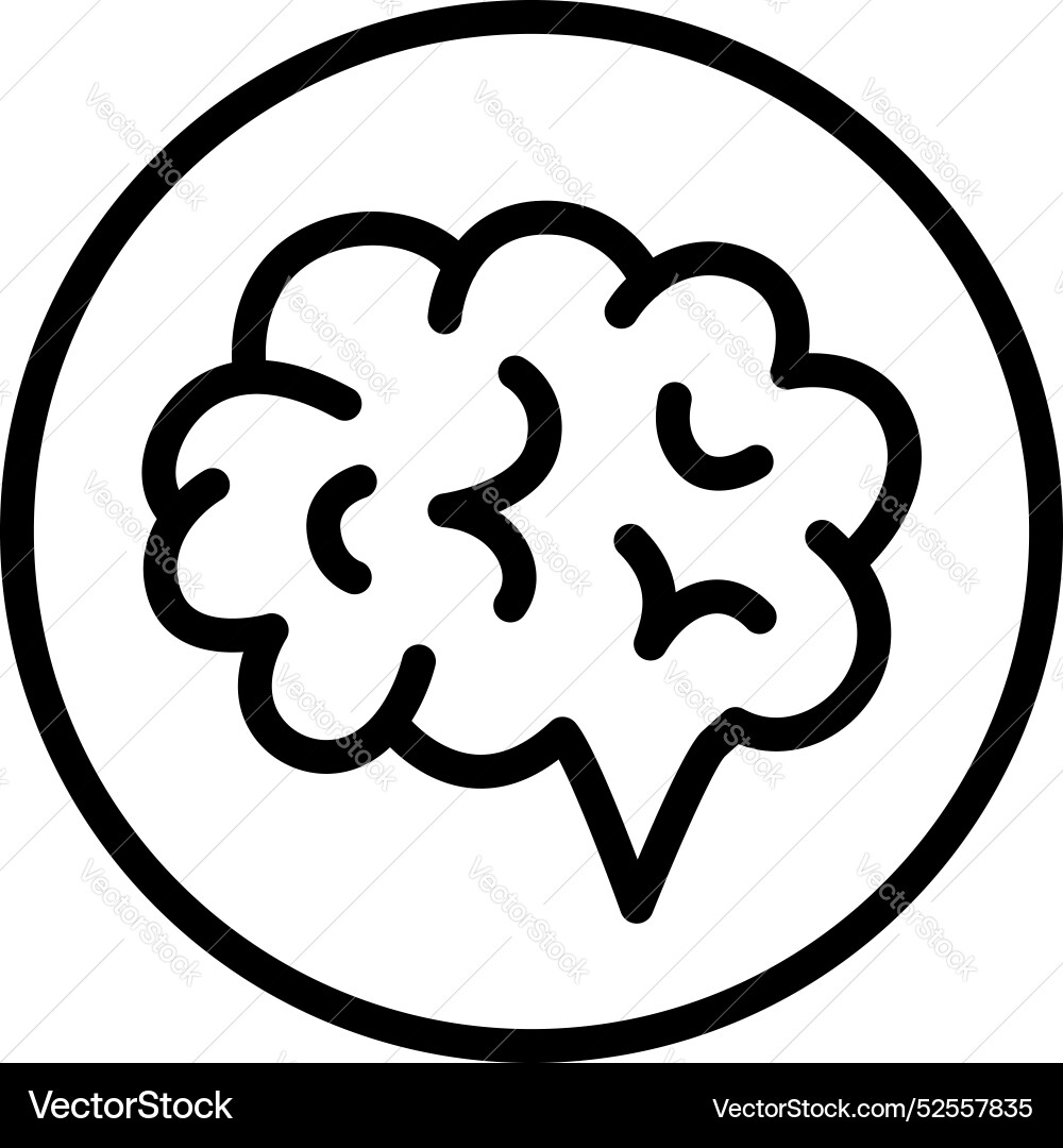 Brain outline icon suitable for info graphics Vector Image