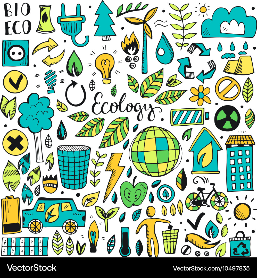 Camping doodle set Royalty Free Vector Image - VectorStock