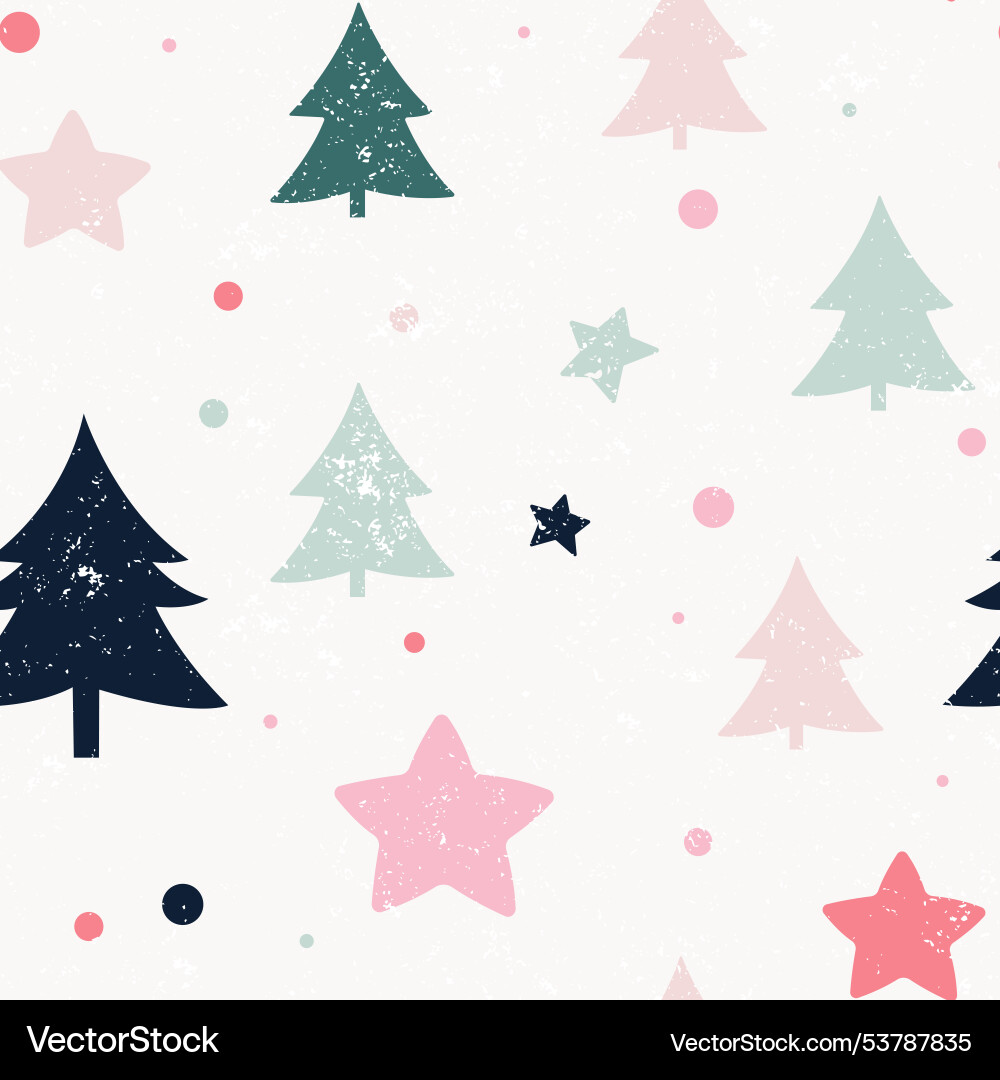 Colorful holiday-themed pattern with trees Vector Image