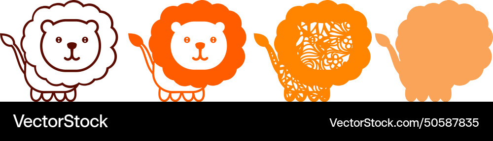 Cute animals set decorative templates Royalty Free Vector