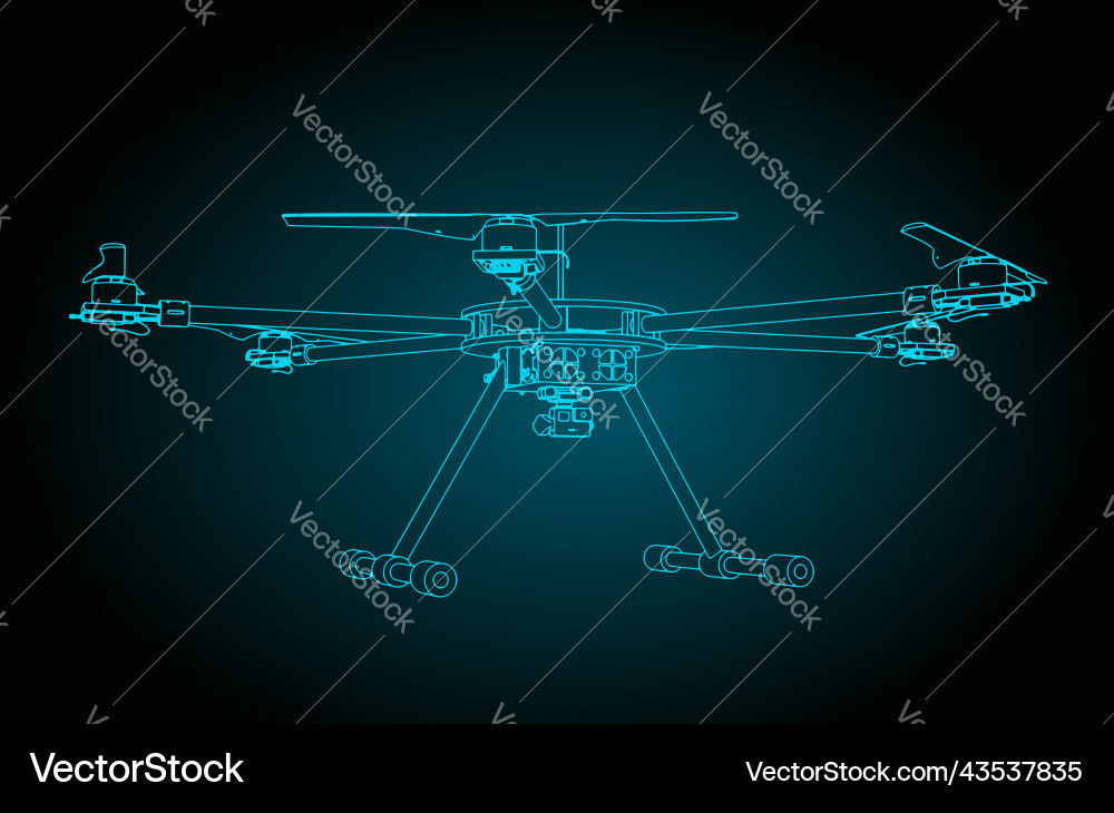 Hexacopter Royalty Free Vector Image - VectorStock