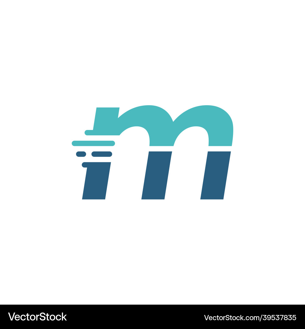 M letter dash lowercase tech digital fast quick Vector Image