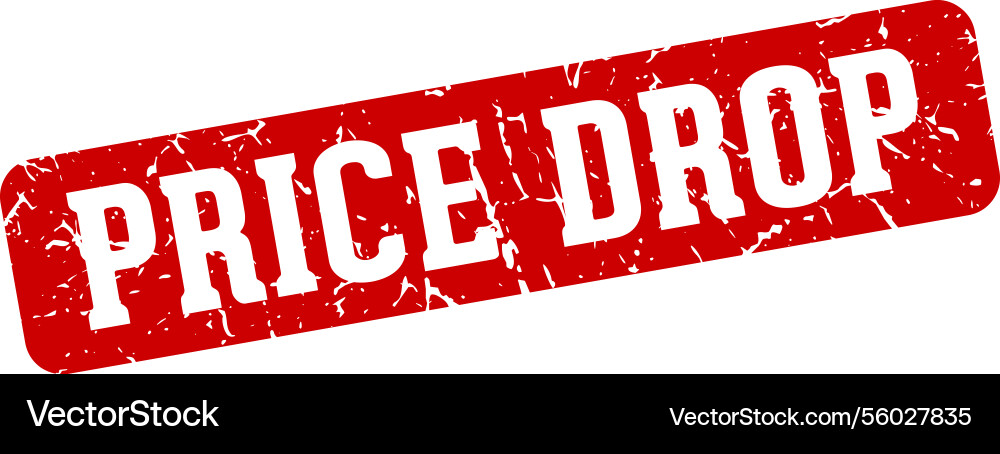 Price drop rectangular sign price drop stamp Vector Image