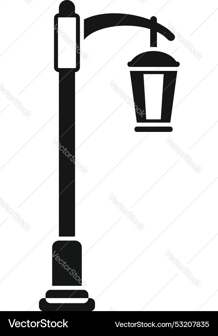 Street lamp post lighting the way at night simple Vector Image