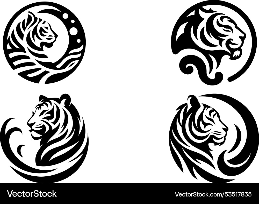 Tiger abstract logo icon art Royalty Free Vector Image