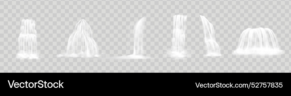 Waterfall isolated on transparent a stream Vector Image