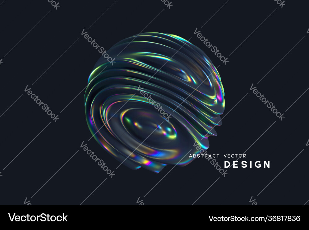 3d wavy fluorescent sphere Royalty Free Vector Image