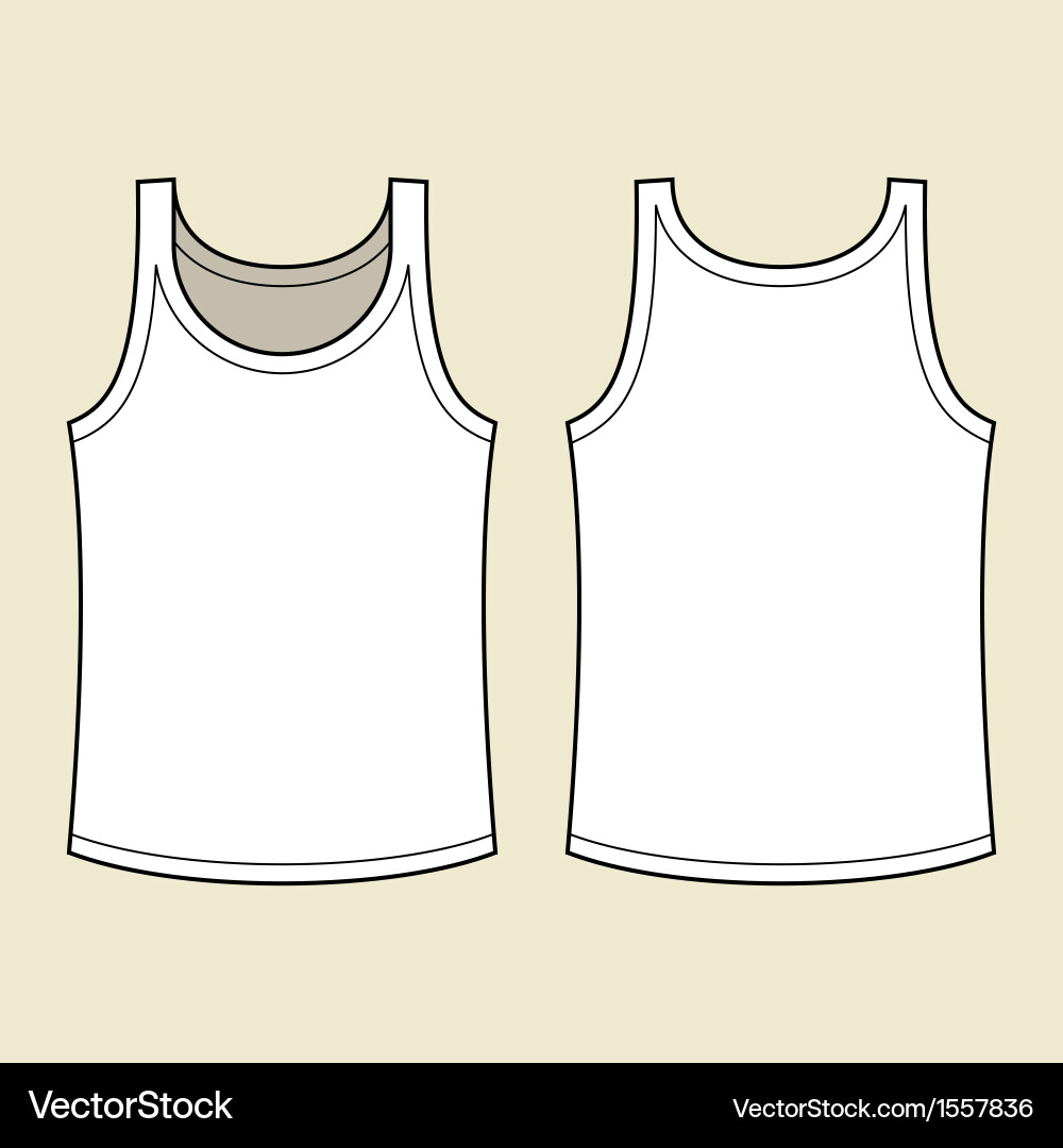 Blank singlet template Royalty Free Vector Image