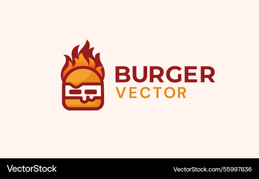 Burger shop logo design – Royalty-Free Vector | VectorStock