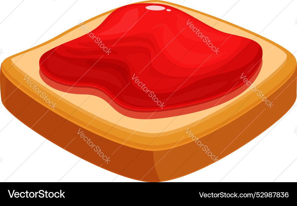 Delicious toast with strawberry jam for breakfast Vector Image