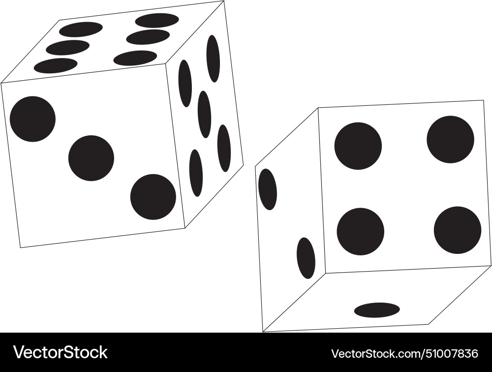 Dice white Royalty Free Vector Image - VectorStock