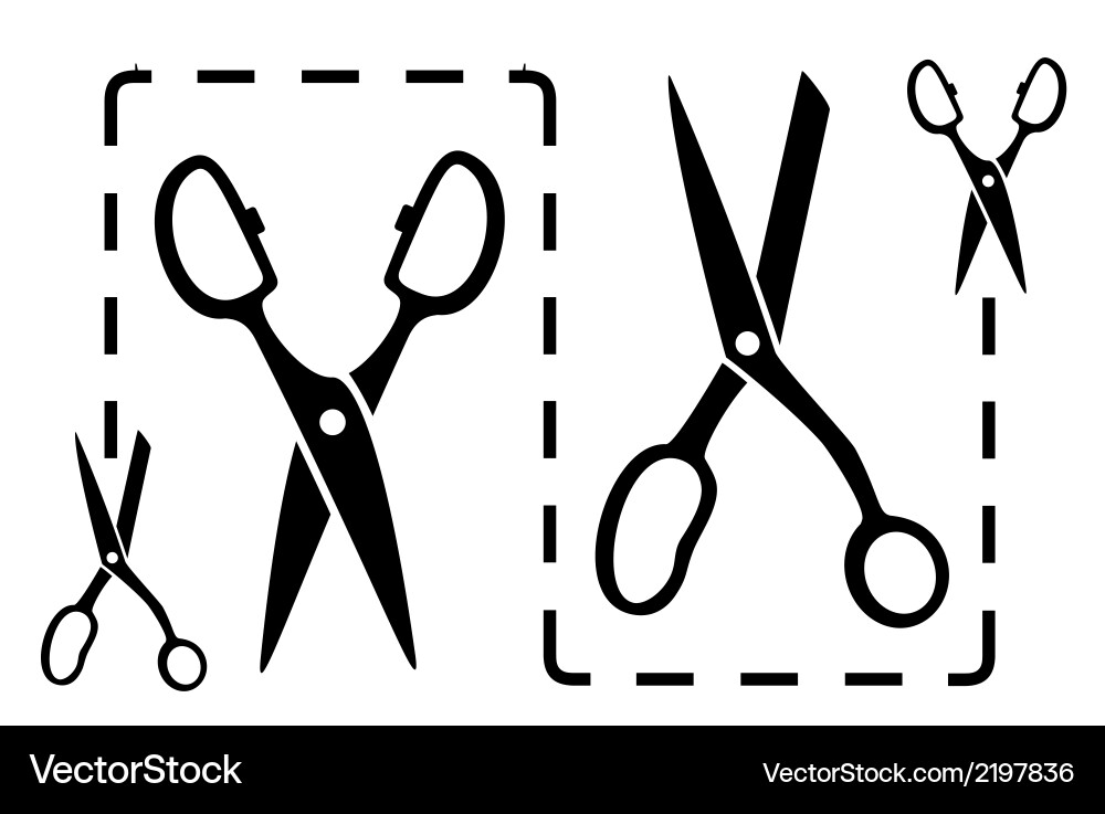 Dotted line with scissors cut Royalty Free Vector Image
